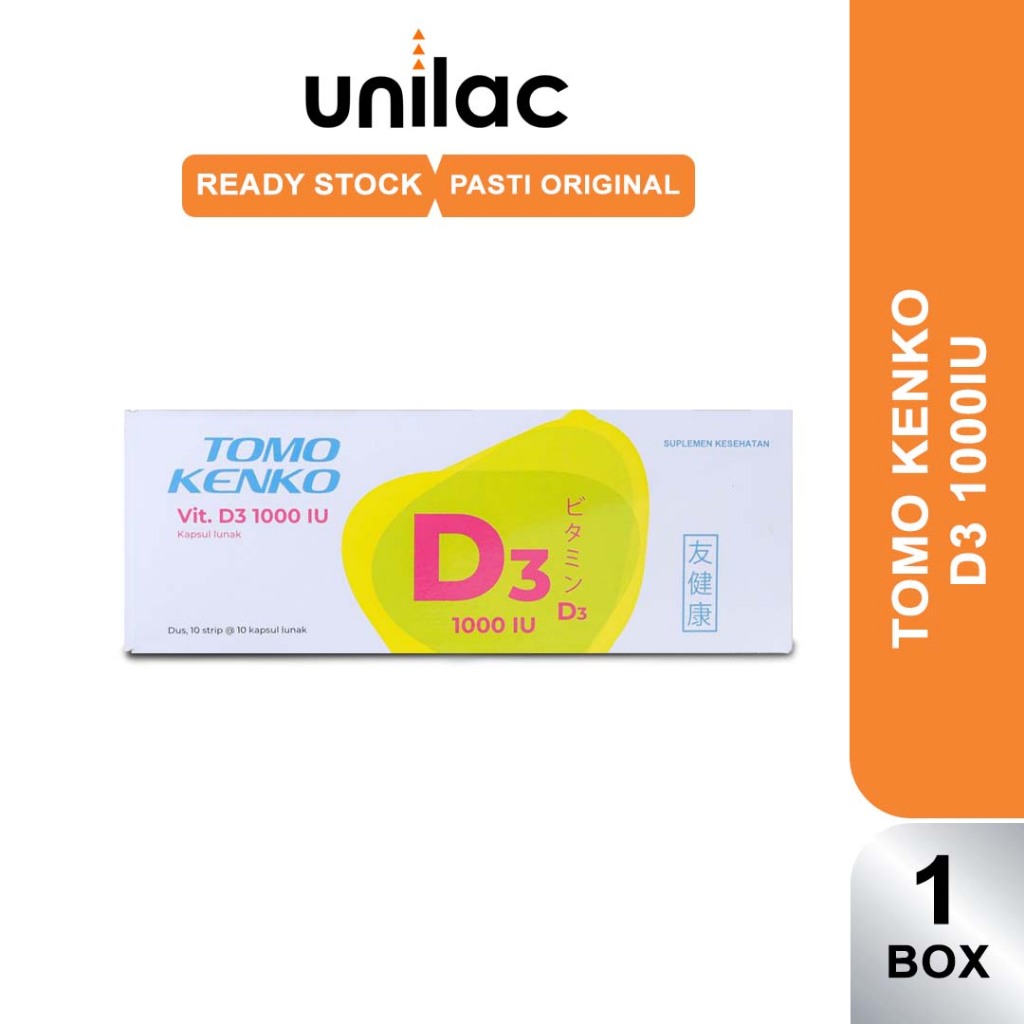 Jual Tomo Kenko Vitamin D3 1000IU Kemasan Box Strip Meningkatkan Imun ...