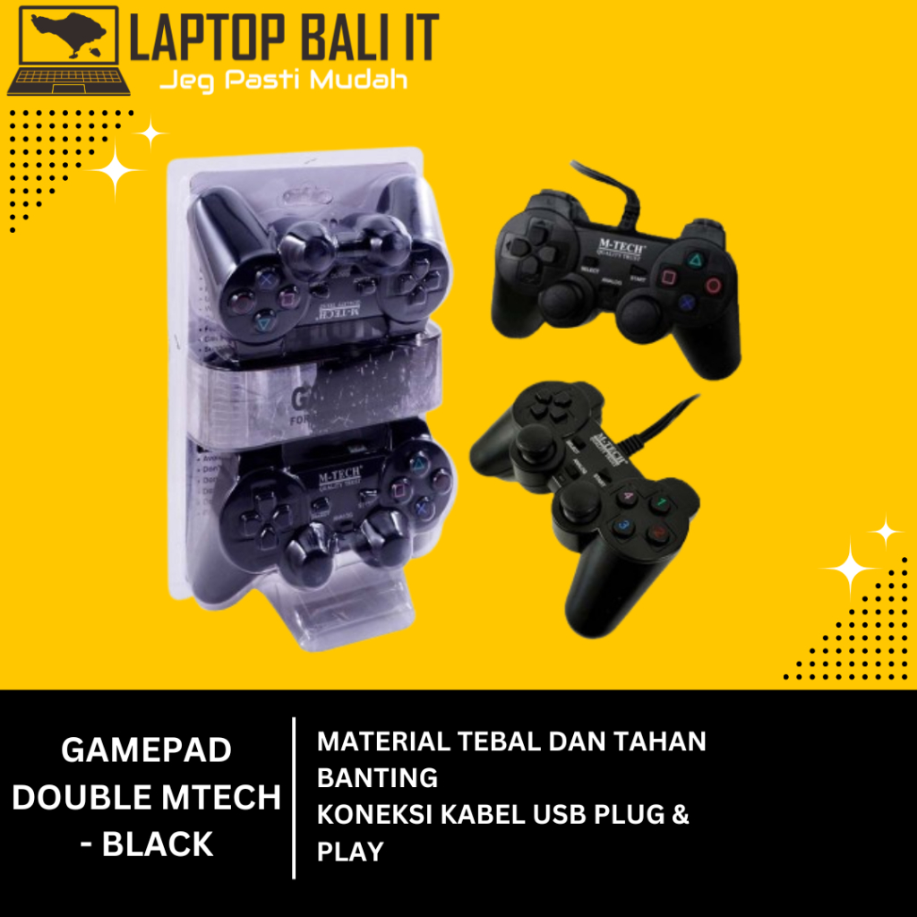Jual M-Tech Stick Double Gamepad Joystick USB for Laptop PC - Original ...
