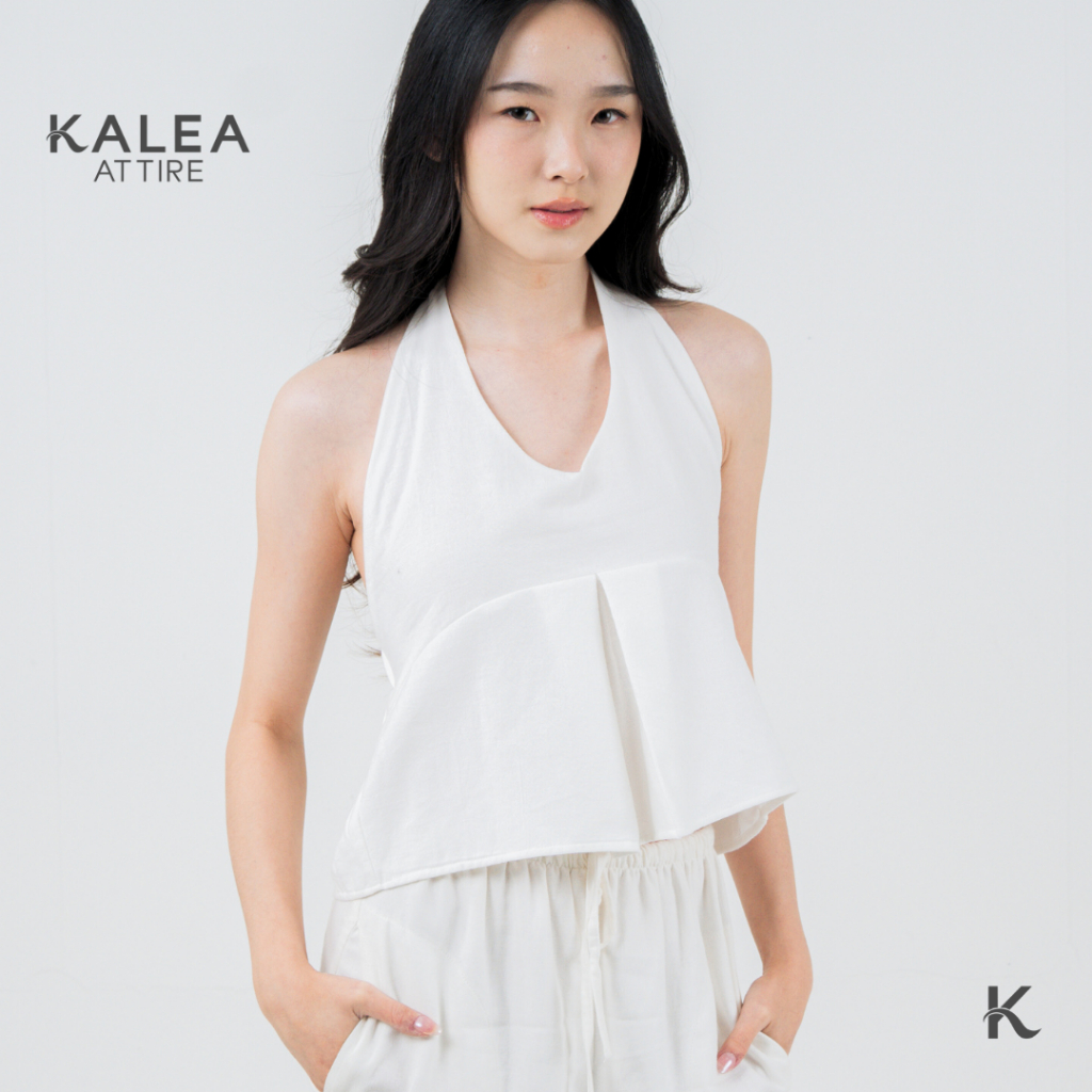 Jual Tiffany Linen top Halter by Kalea Attire | Halter neck top | Linen ...