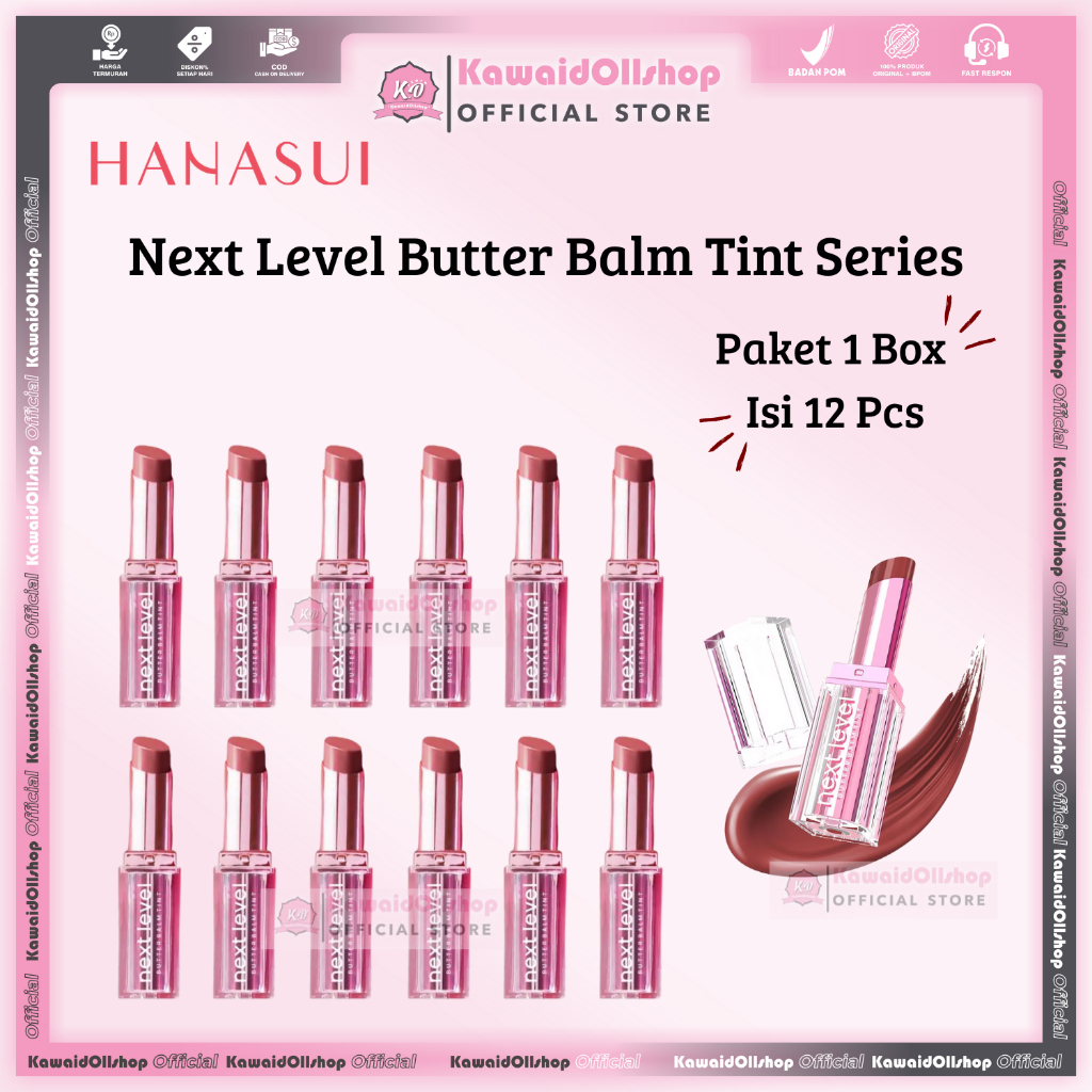 Jual HANASUI Next Level Butter Balm Tint 1 Box Isi 12 Pcs | Isi 12 Pcs ...