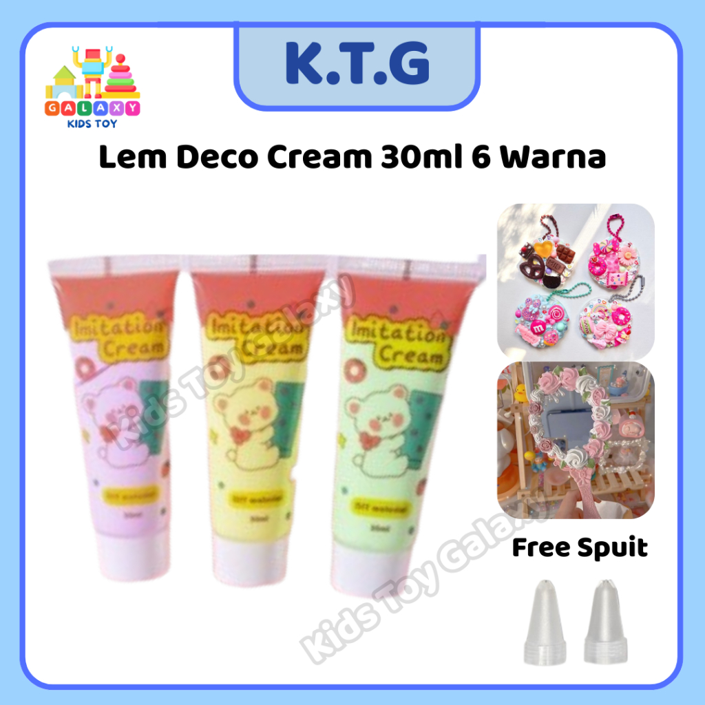 Jual Lem Deco Cream 30 ML free spuit 6 Warna, Lem Deco DIY, Deco Cream ...