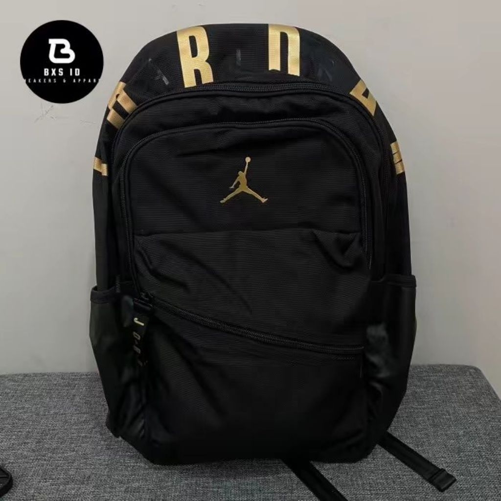 Jual Air Jordan Jam Air Petrol Backpack Gold Black / Tas Dijamin ...