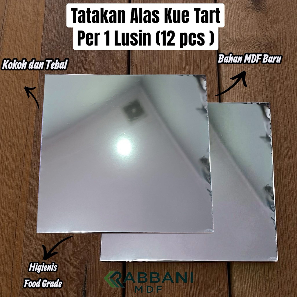 Jual TATAKAN ALAS KUE TART KOTAK / ALAS KUE ULANG TAHUN FOIL SILVER 12 ...