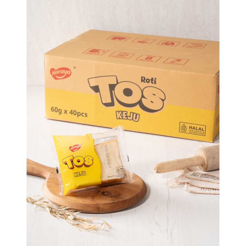 Jual NARAYA Tos Roti Sandwich Isi Krim Keju 60g - 1 Dus Isi 40 Pcs ...