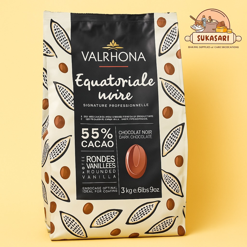 Jual Valrhona Equatoriale Noire 55% Cacao / Dark Chocolate 200 gram ...