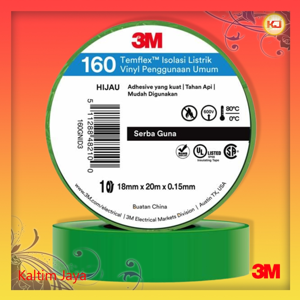 Jual Isolasi Listrik Temflex 160 3M General Use Vinyl Electrical Tape ...
