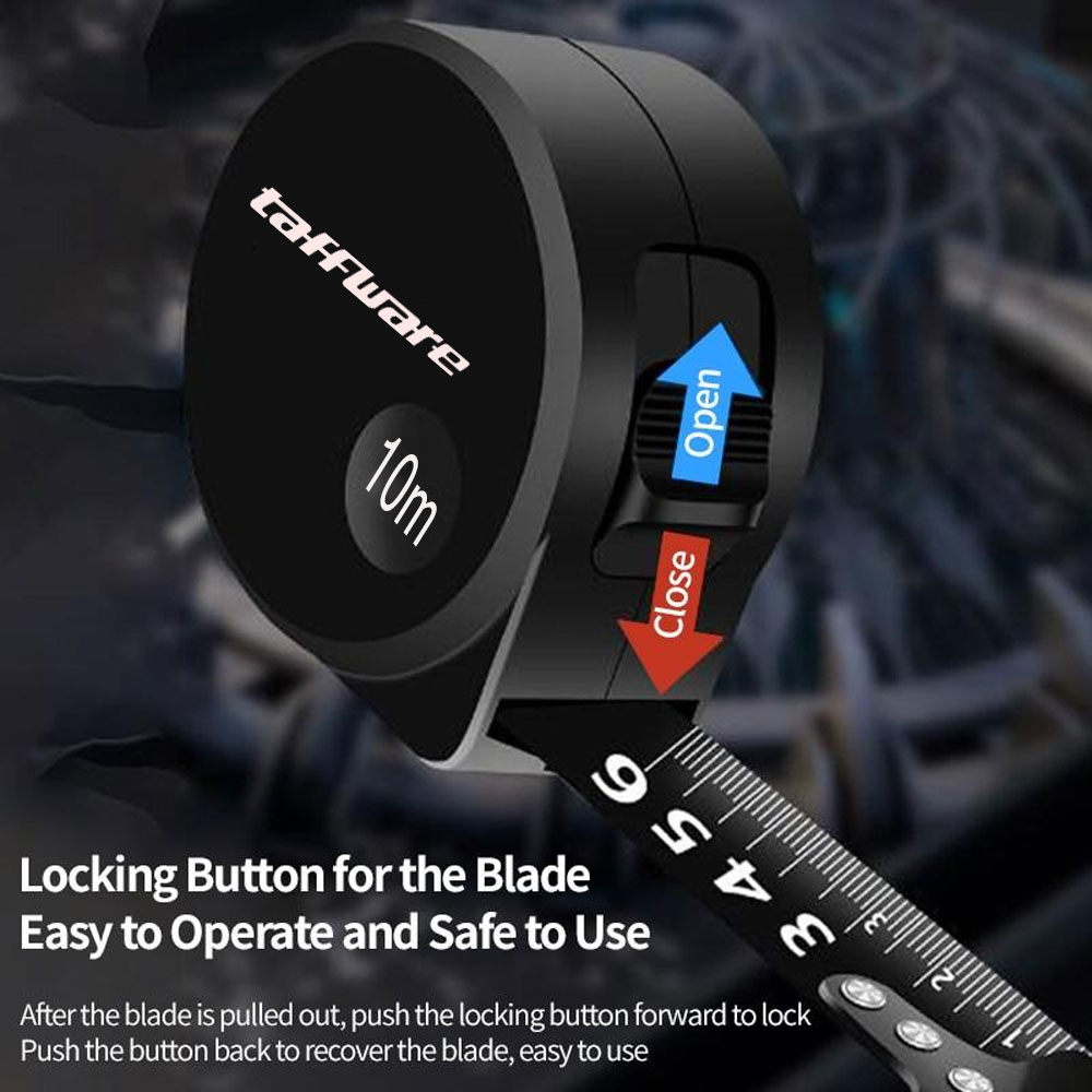 Jual Taffware Meteran Roll High Precision Tape Measure 25mm 10M Black ...