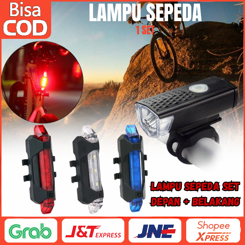 Jual Lampu Sepeda LED USB Rechargeable Anti Air Aksesoris Sepeda Lampu ...