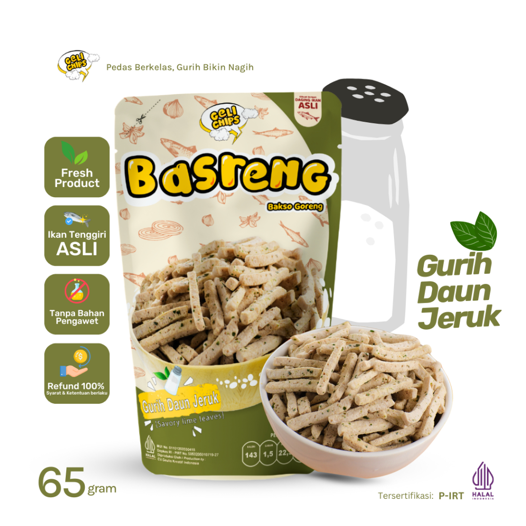 Jual GELICHIPS - Bakso Goreng (BASRENG) Original Daun Jeruk 65gr ...