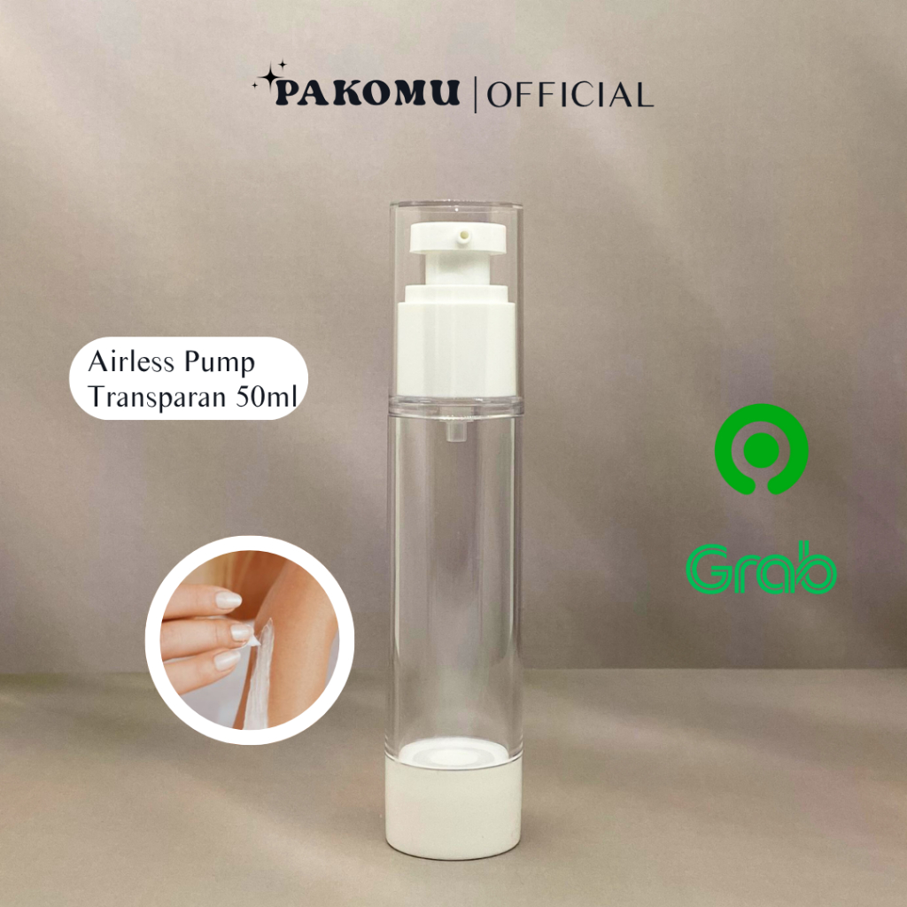 Jual BOTOL AIRLESS LOTION PUMP JAMUR BENING 50ML/BOTOL PUMP AIRLESS ...