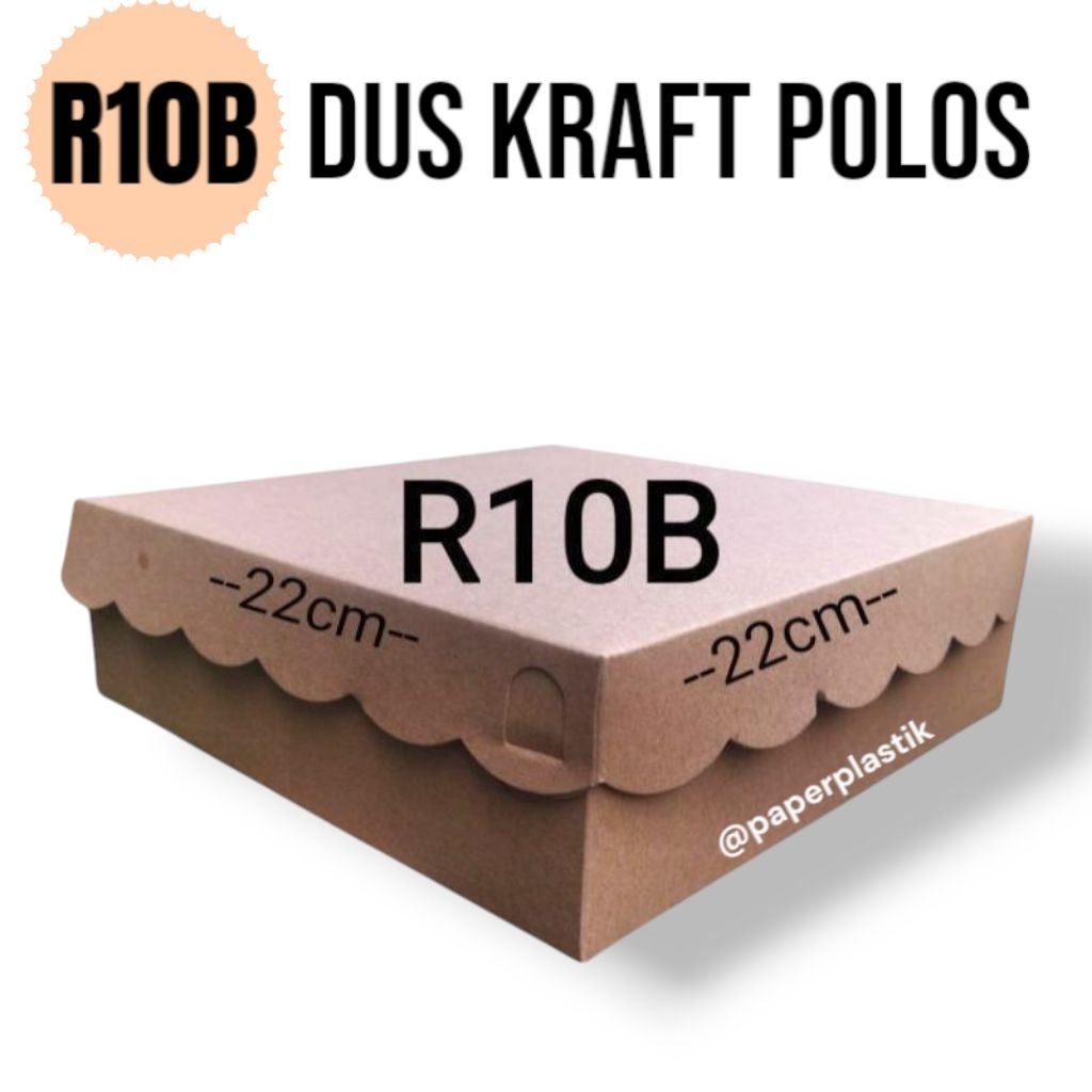Jual DUS KRAFT R10K R10B KOTAK NASI DOS KUE 20X20 22X22 KRAF COKLAT ...