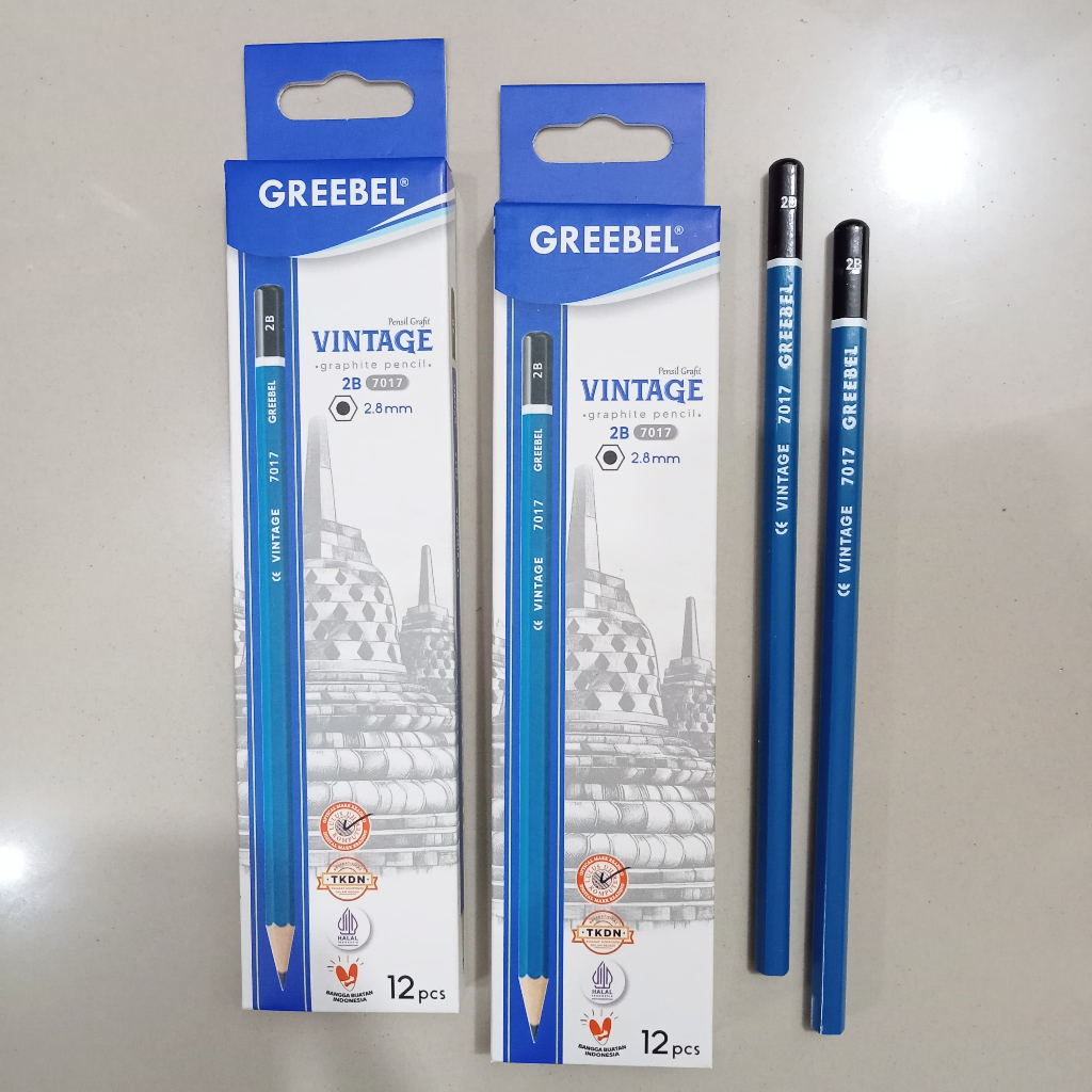 Jual Pensil Kayu Pencil 2B Greebel 7017 Vintage ( 12 Pcs ) [ Original ...