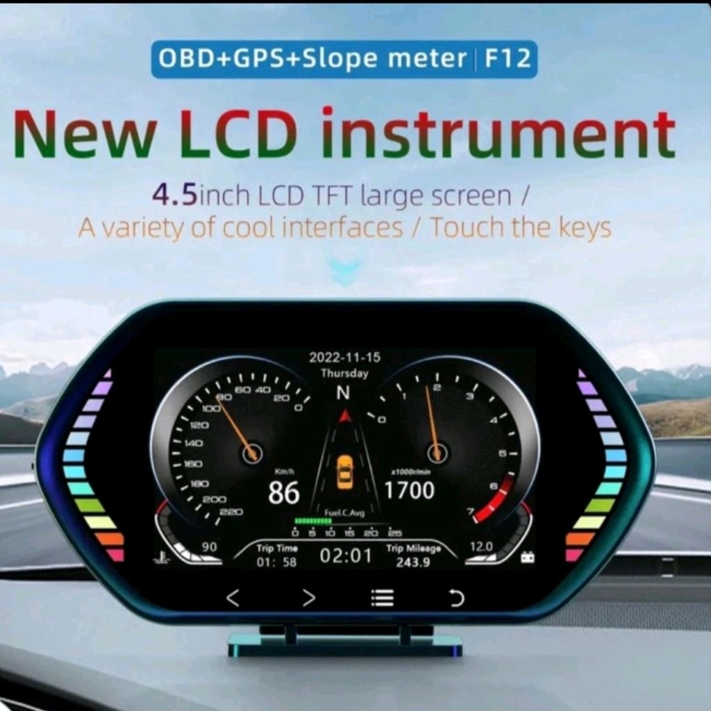 Jual Car Head Up Display F12 OBD2 GPS Speedometer - HUD F12 OBD2 GPS ...