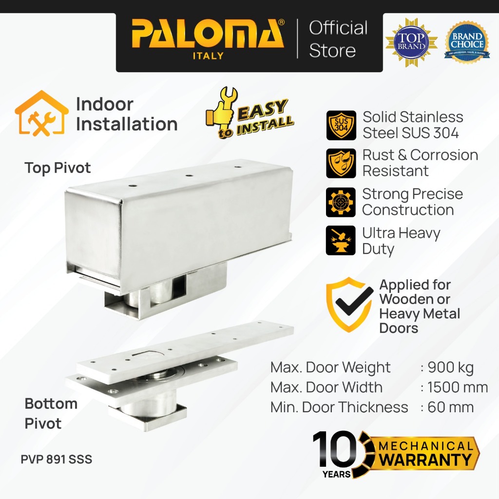 Jual PALOMA PVP 891 Engsel Pintu Hinge Pivot Putar Tanam Lantai Kayu ...