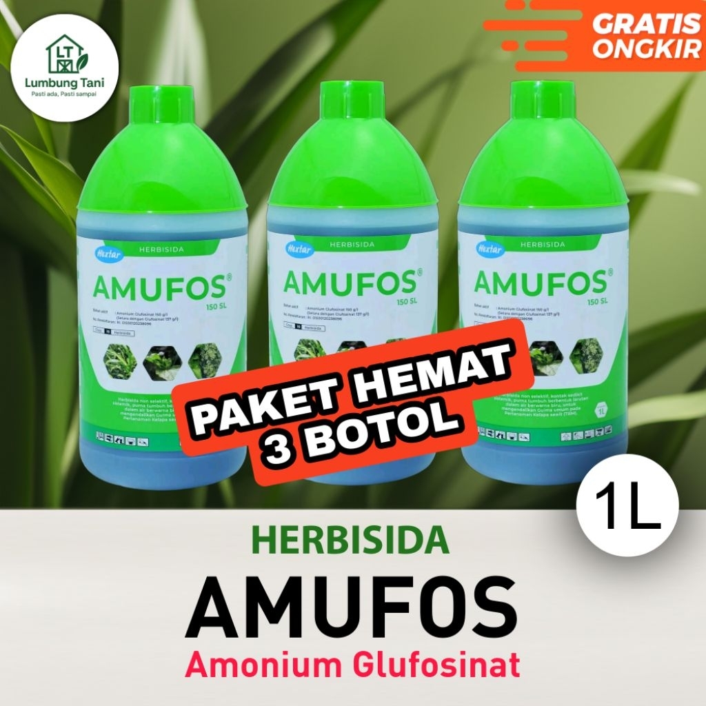 Jual PAKET HEMAT 3 Botol Herbisida amonium Glufosinat 150sl AMUFOS racun segala jenis rumput ...