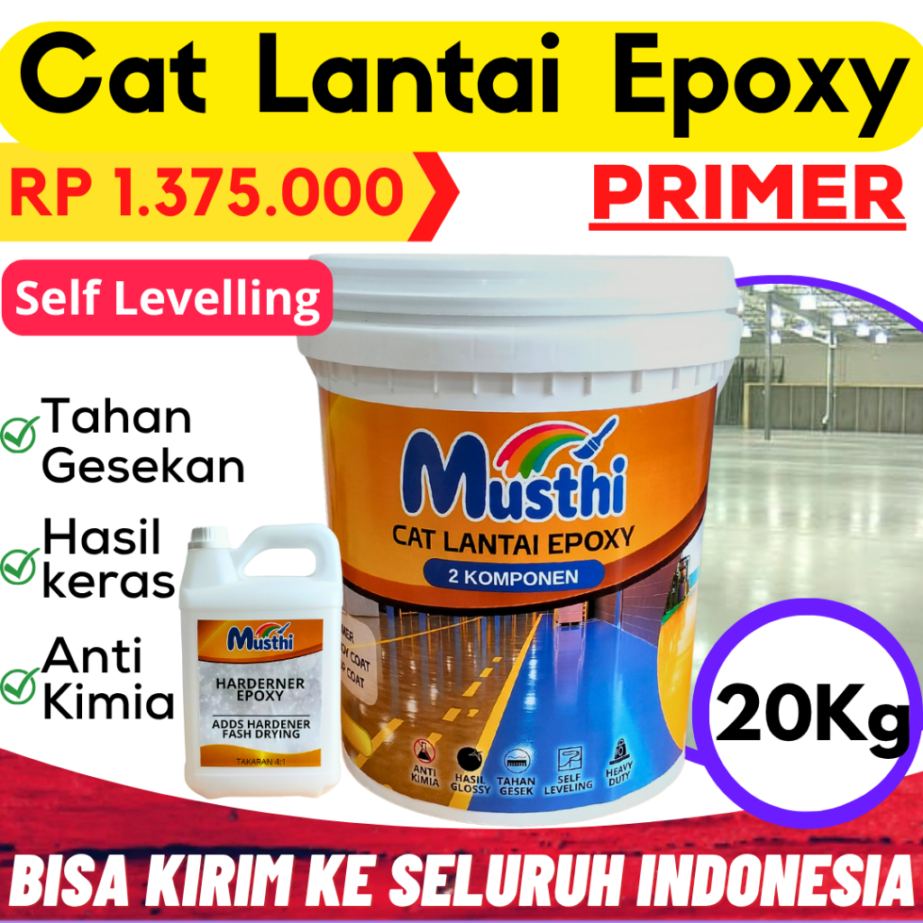 Jual Cat Lantai Epoxy Primer Topcoat Musthi Pox 20 KG Utk Keramik Semen ...