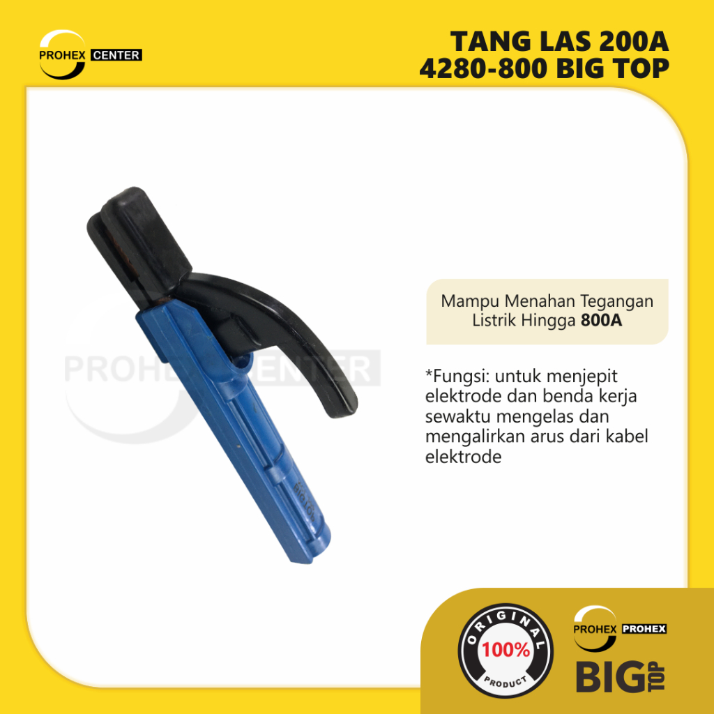 Jual TANG LAS Welding Stang Gagang Pegangan Kawat Las Kecil 200A 200 Ampere - BIG TOP | Shopee ...