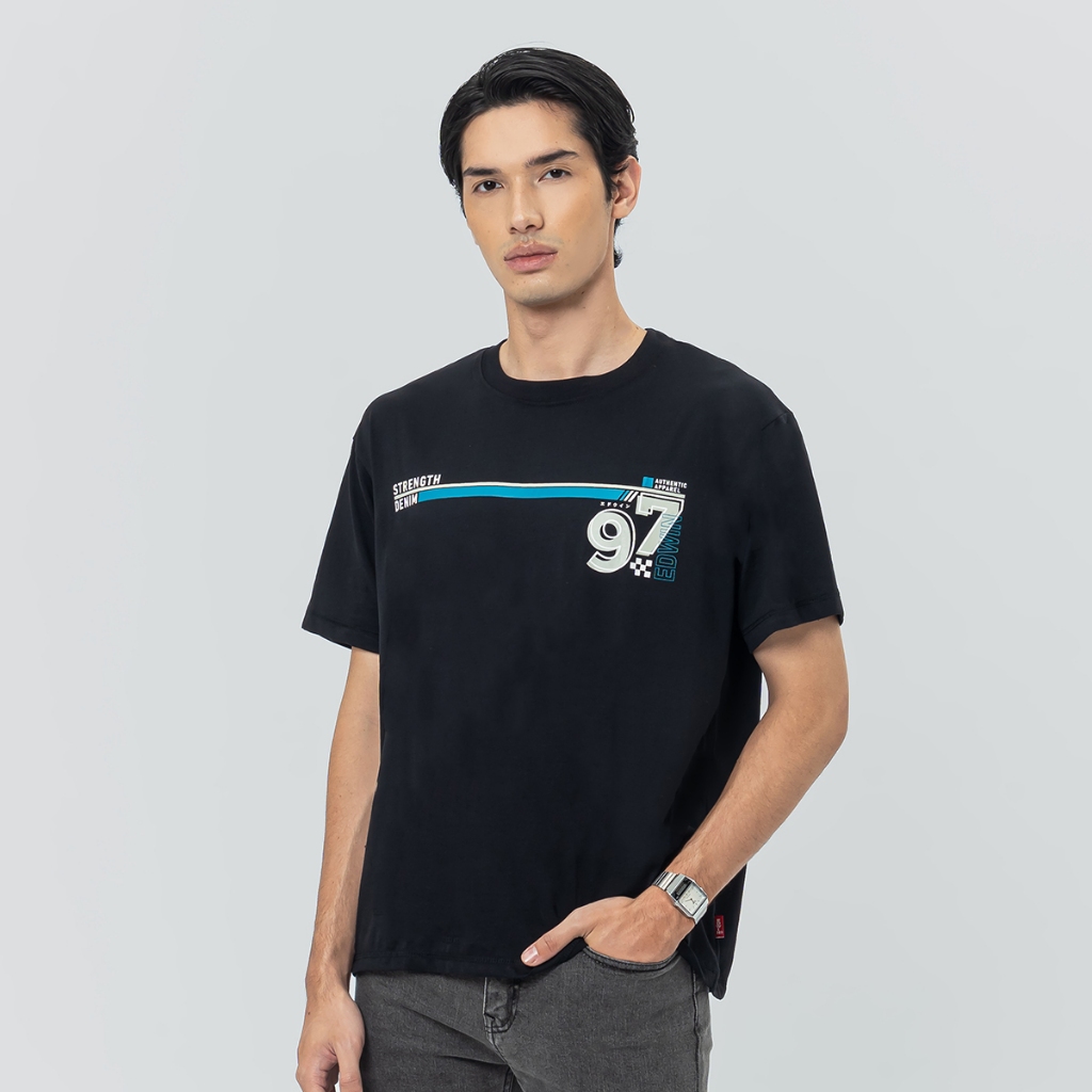 Jual EDWIN JEANS - NINETY JET BLACK TShirt Casual Baju Kaos Pria Lengan ...