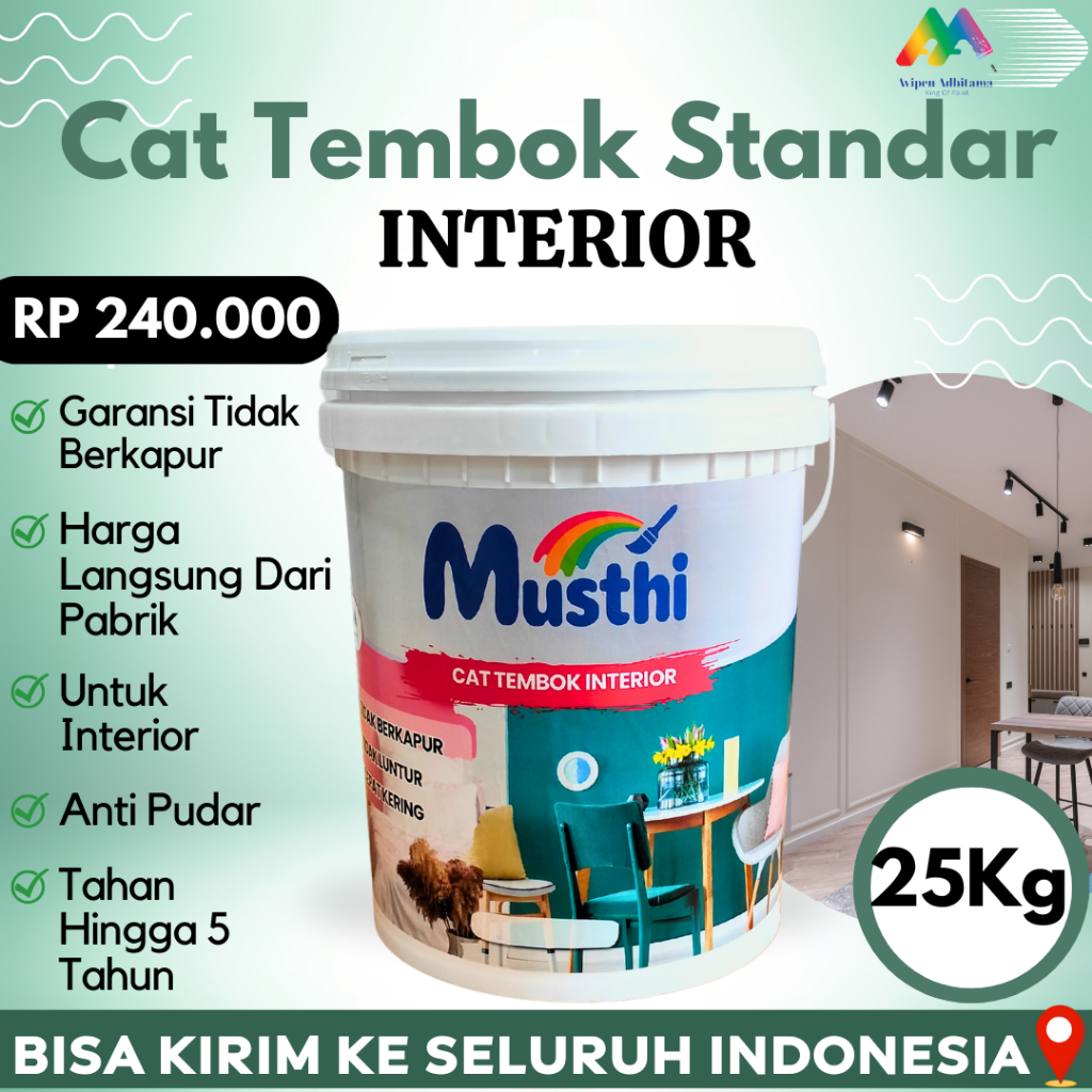 Jual Cat Tembok Dinding Interior Dalam Rumah Standar Pro Musthi Paint ...
