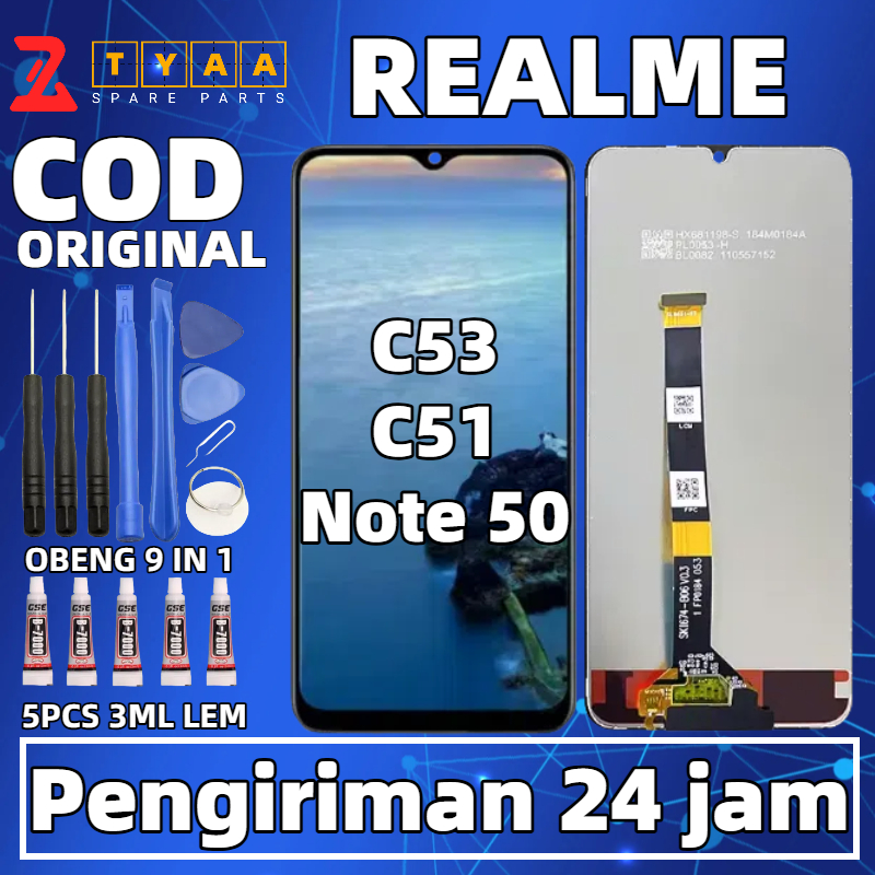 Jual 【ORIGINAL】LCD Realme C53/C51/Note 50 Touchscreen FULLSET 100% Compatible, Garansi, Kualitas ...