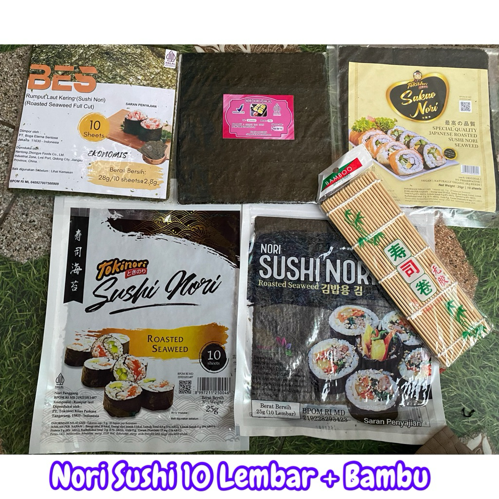 Jual Paket Murah Sushi Nori isi 10 lembar + bambu penggulung sushi java ...