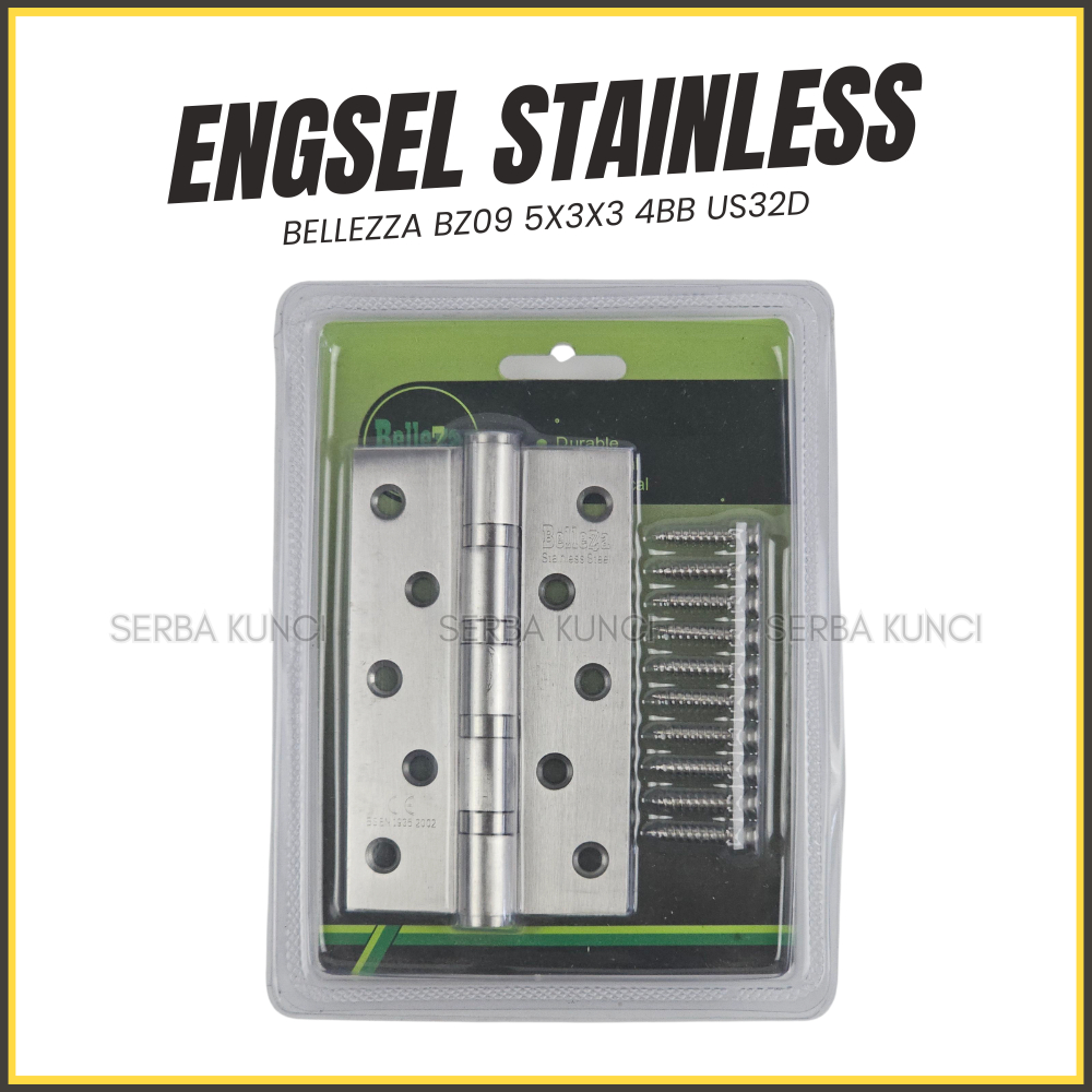 Jual Bellezza Engsel Stainless 5" BZ09 5x3x3 4BB US32D Bearing Blister ...