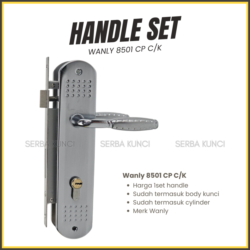 Jual Wanly Kunci Besar 8501 CP Set Gagang Pintu Rumah Kamar Komplit Lengkap 02 0821 | Shopee ...