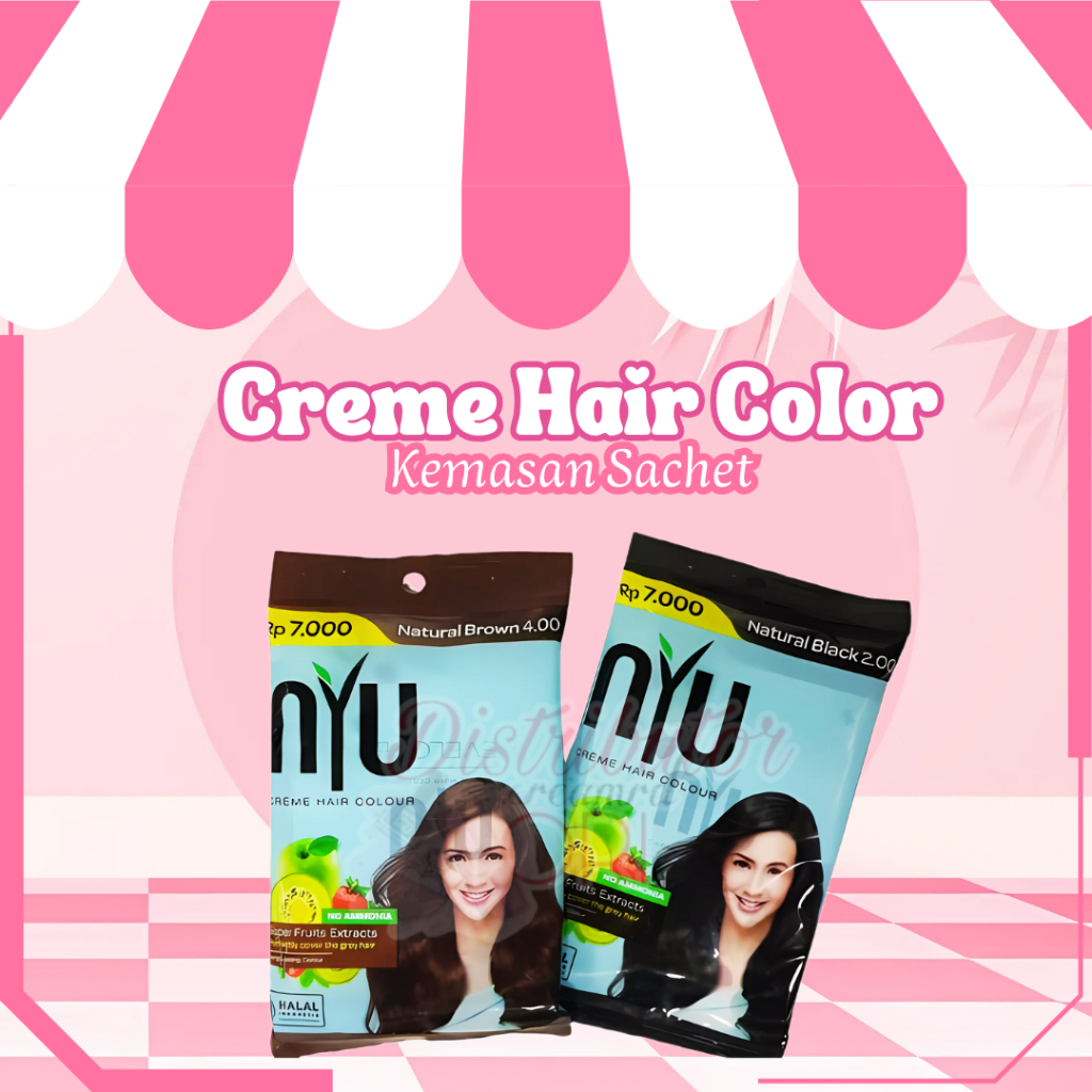 Jual NYU Creme Hair Color Kemasan SACHET NEW 20g warna | Pewarna Rambut ...