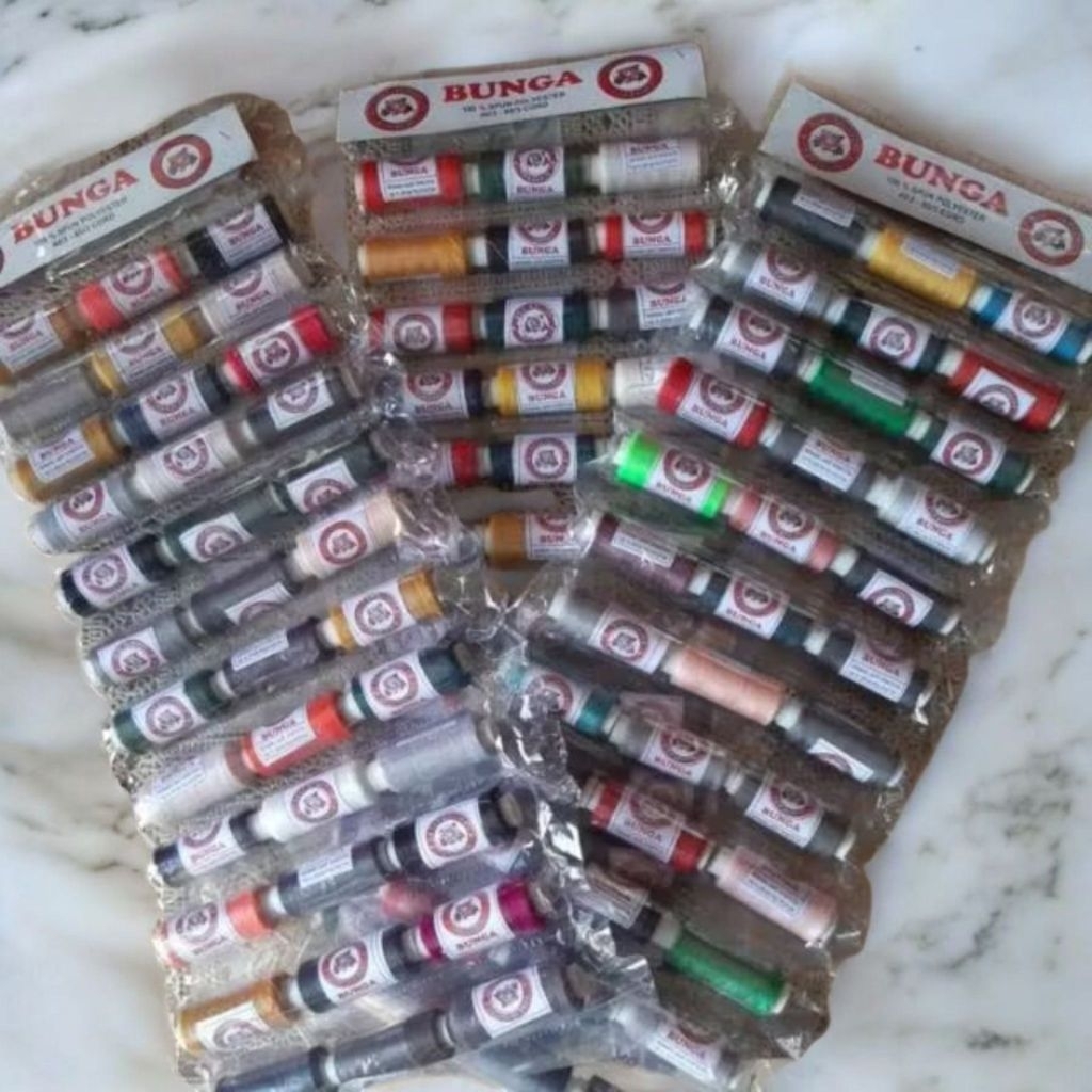 Jual Benang Jahit Bunga Warna warni 1 Lembar Isi 36 Biji | Shopee Indonesia