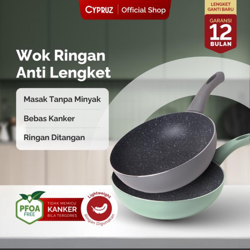 Jual Cypruz Fry Pan / Fry wok Featherlight Series Panci Wajan ...