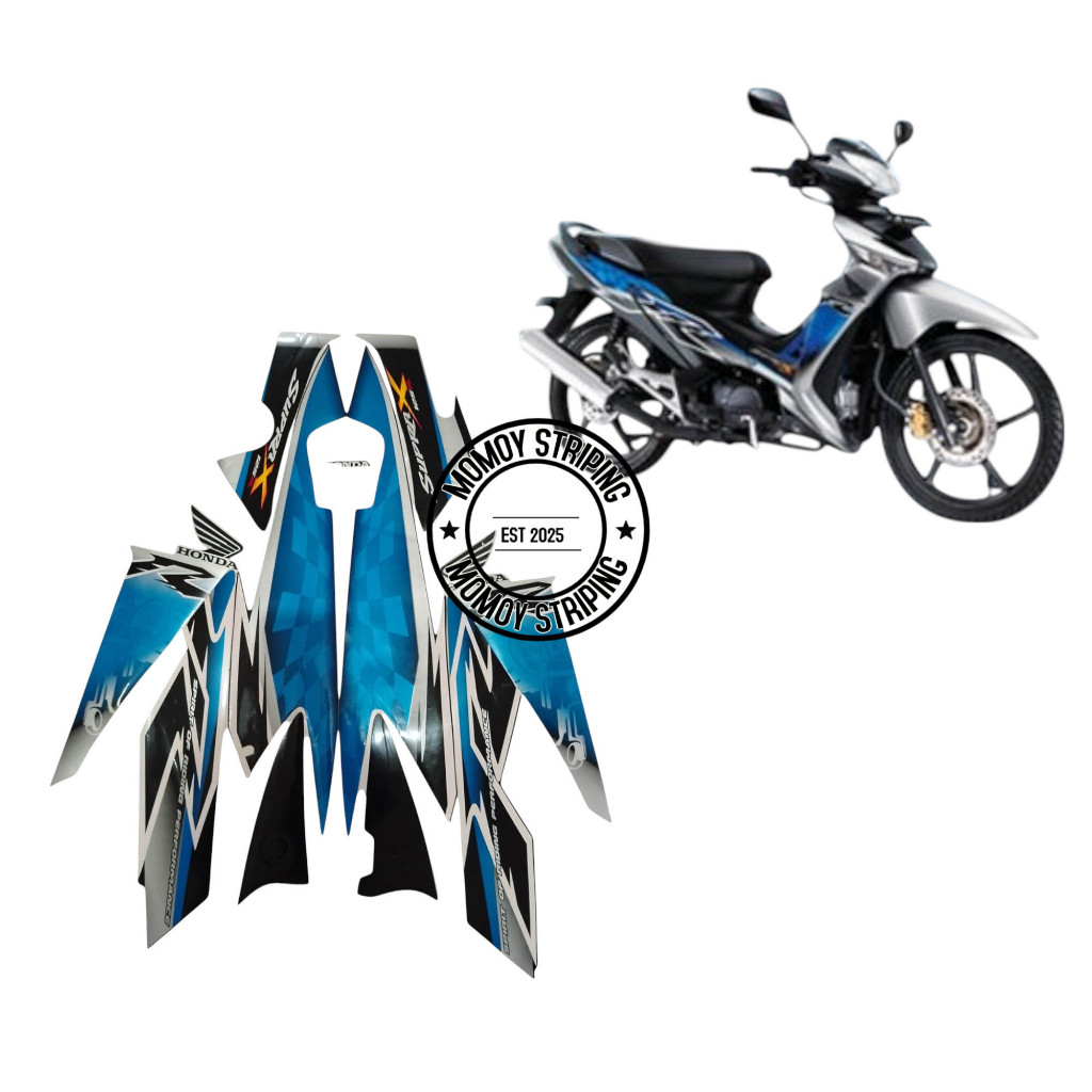 Jual STIKER STRIPING SUPRA X 125 R 2008 HITAM SILVER BIRU | Shopee ...