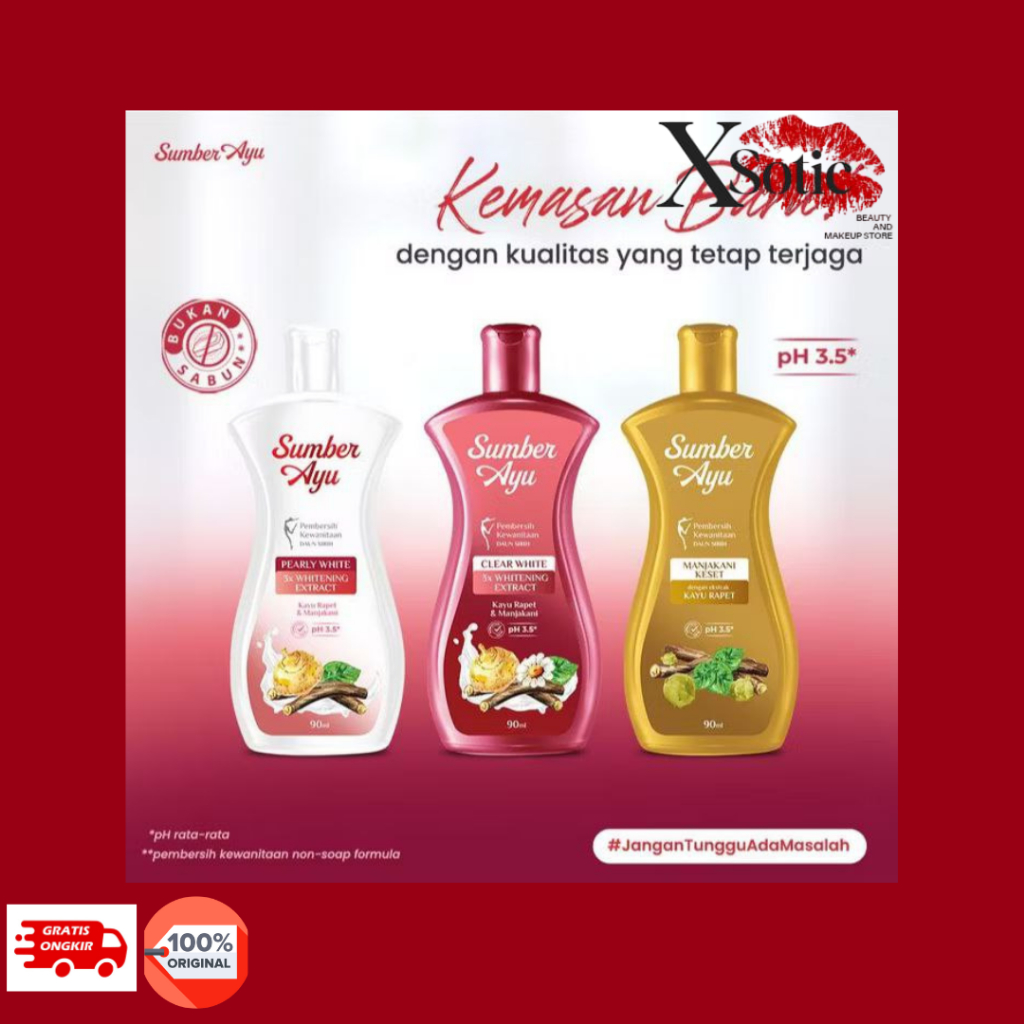 Jual SUMBER AYU Pembersih Kewanitaan Premium Pack 50 ml/ Clear White ...