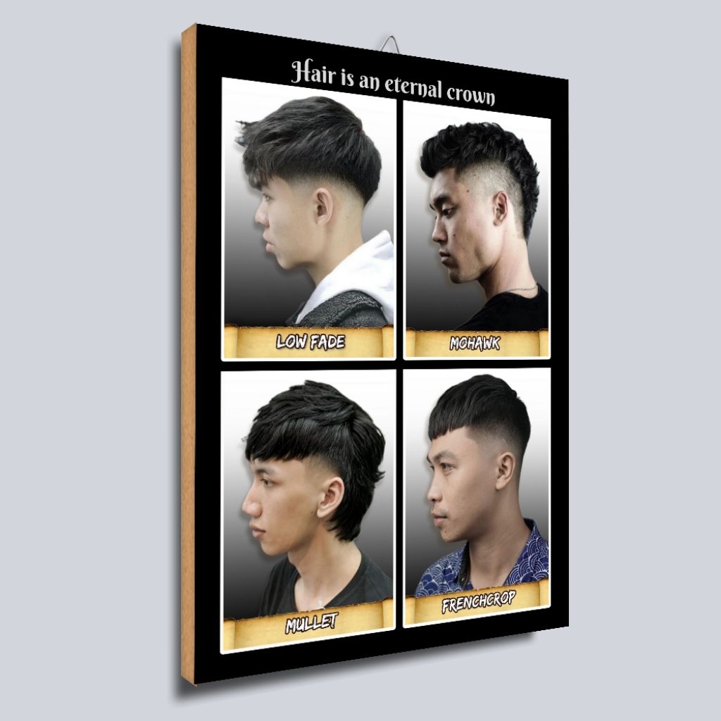 Jual Poster kayu barbersop / poster pangkas rambut / model rambut ...