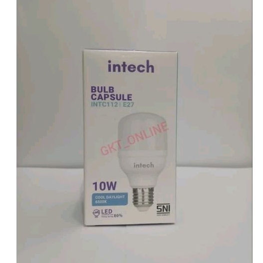 Jual Lampu LED Bohlam Tabung Intech 10 Watt / Lampu Bohlam LED Cahaya Putih | Shopee Indonesia