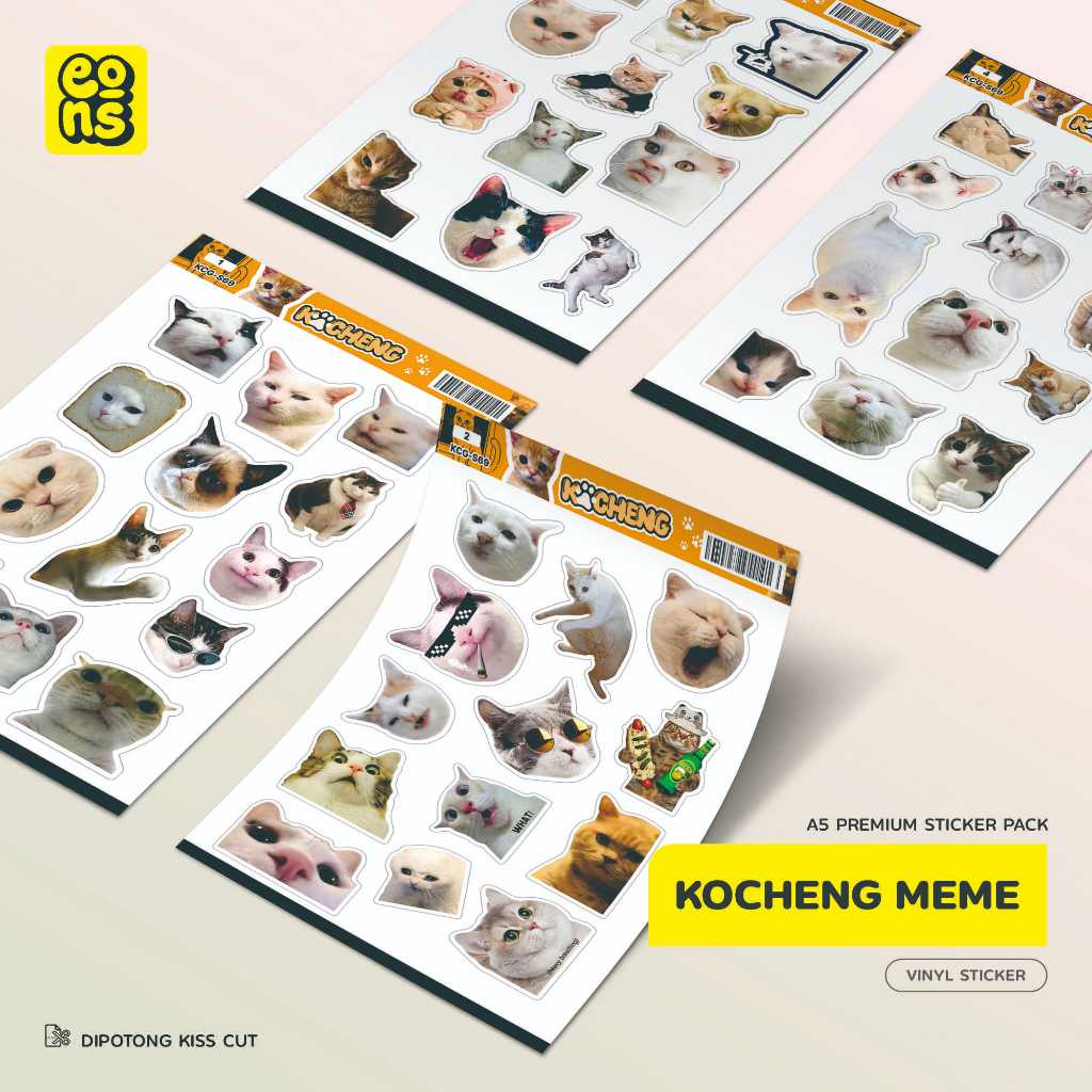 Jual Stiker Kucing Lucu KOCHENG Meme Cute Cat – Sticker Pack Waterproof ...