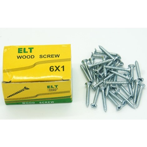 Jual ELT Sekrup 6 x 1" / Sekrup Kayu Putih Galvanis Silver (+) 6 x 1 ...