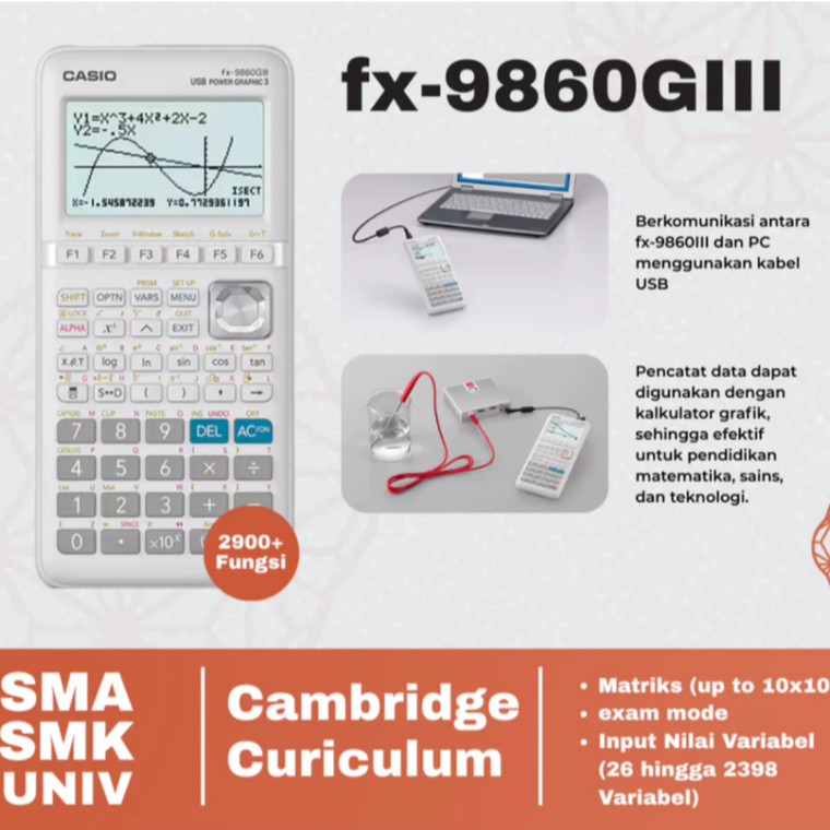 Jual Casio Graphic fx 9860 giii sd bergaransi resmi 1 tahun | Shopee ...