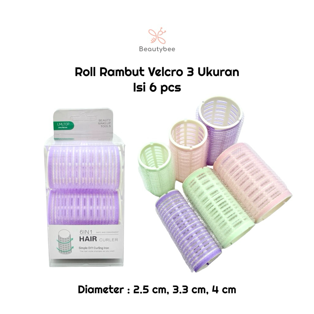 Jual BEAUTYBEE ROLL RAMBUT VELCRO BESAR 3 SIZE ISI 6 (C201/S900 ...