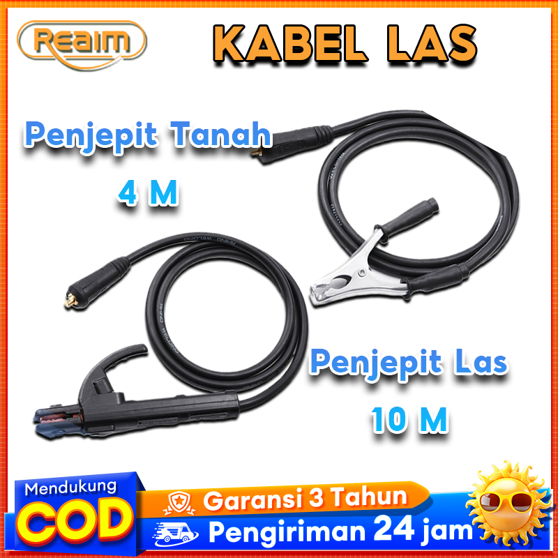 Jual Reaim Set Kabel Las Kabel Ground 4M Kabel Las 10M Paket Set Tang ...