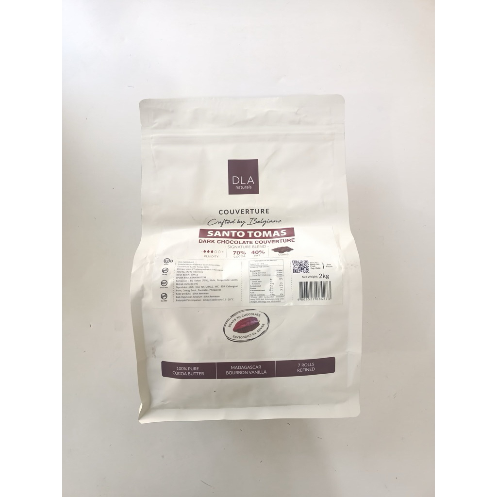 Jual DLA Naturals Santo Tomas 70% Dark Chocolate Couverture / Cokelat ...