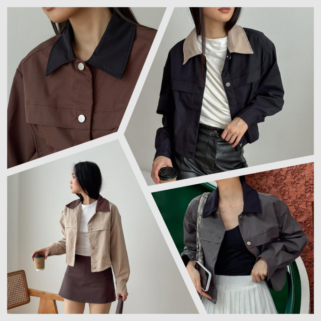 Jual CLASSY - Paula Jacket Oversize Two Tone 512 | Outer Wanita Lengan ...