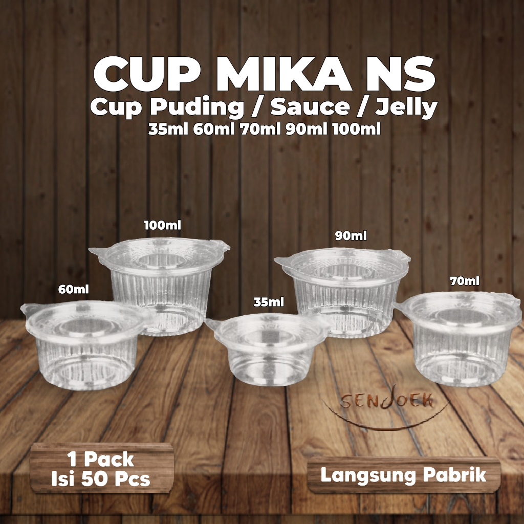 Jual Cup Jelly Puding Mika Agar Pudding Belimbing Tutup Sambung NS 35ml ...
