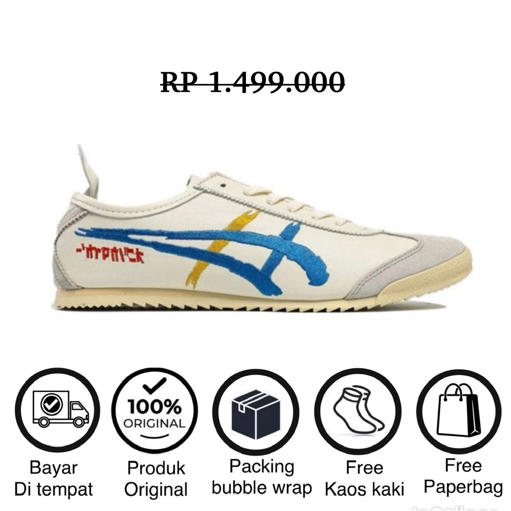 Jual Sepatu Onitsuka Tiger mexico 66 Original Nippon Made Japan Kabuki White Blue Yellow( mfree ...