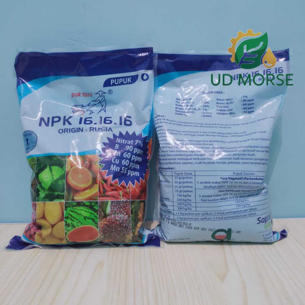 Jual PUPUK NPK PAK TANI 16 16 16 Original 1 Kg Kemasan Pabrik Nutrisi ...
