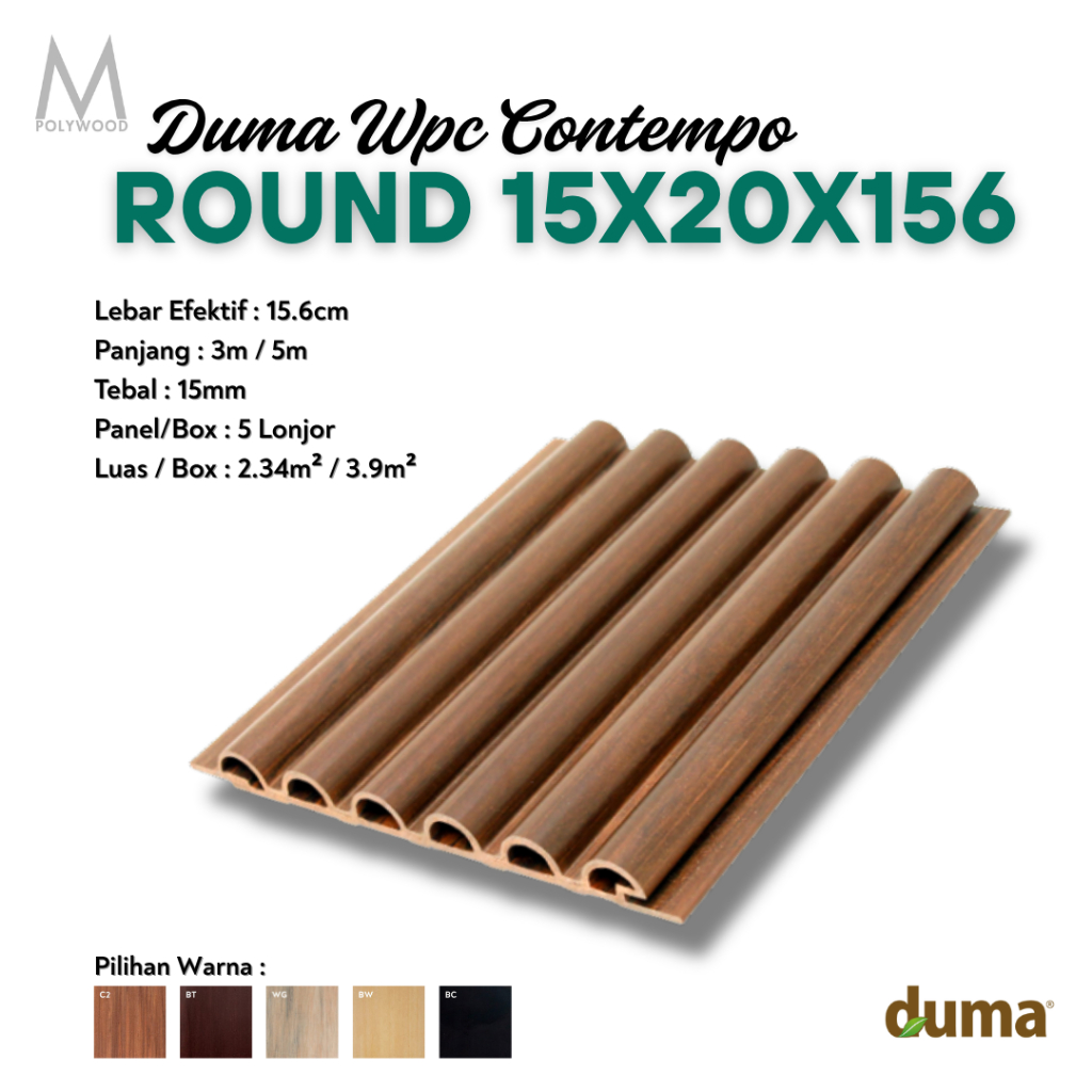 Jual READY STOK - DUMA CONTEMPO ROUND 15x20x156 / DUMA WPC (WOOD ...