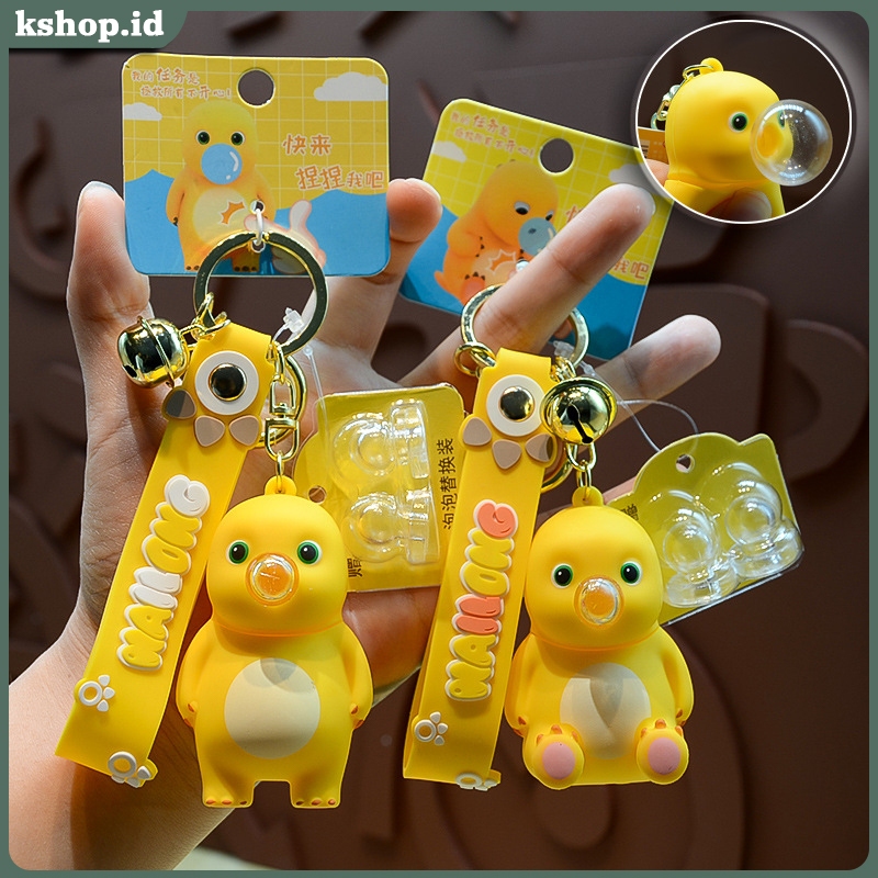 Jual （Buy 1 Free 2 Gelembung Pengganti）Gantungan Kunci DINO Kuning ...