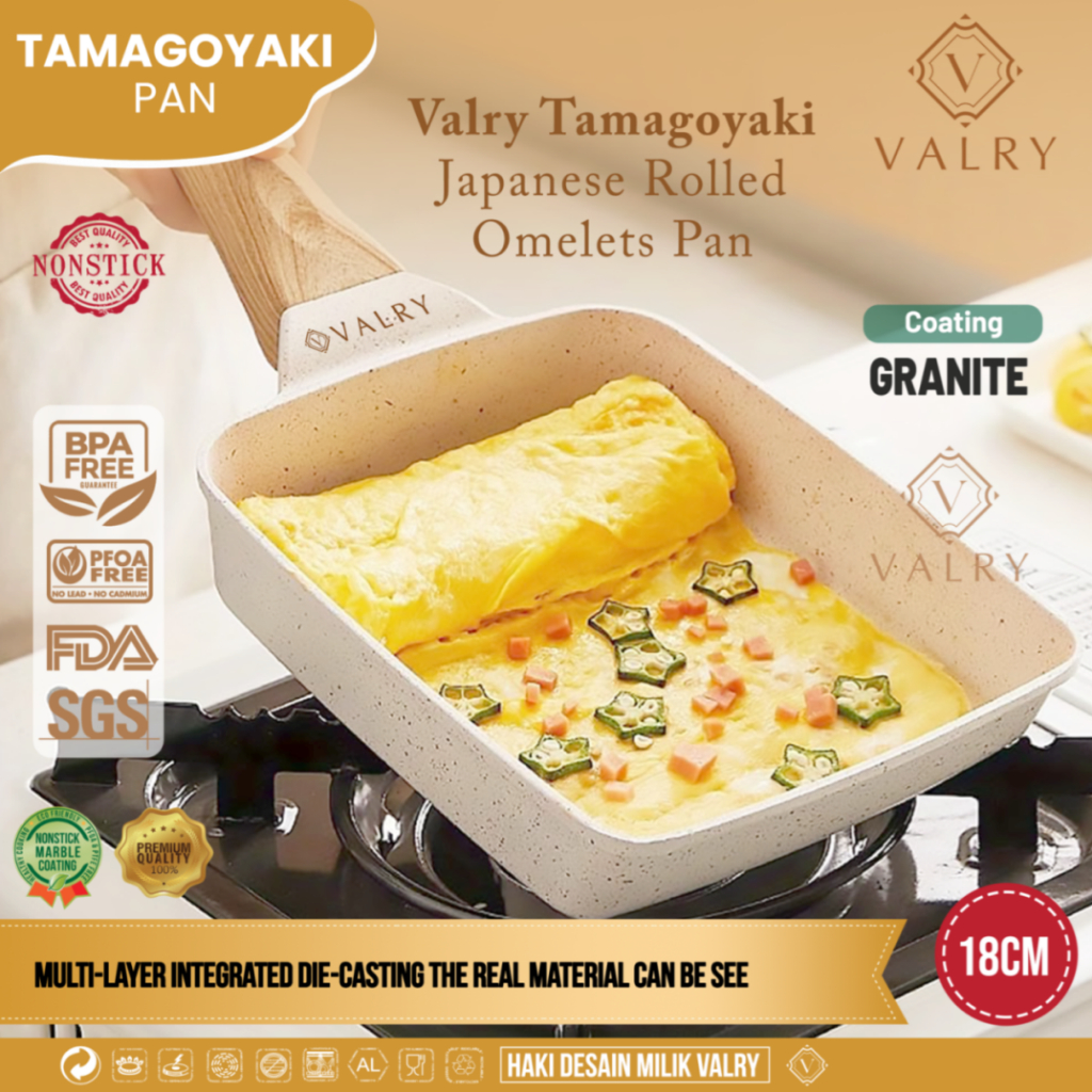 Jual VALRY Cosy Tamagoyaki Pan Penggorengan Telur Wajan Egg Pan Teflon ...