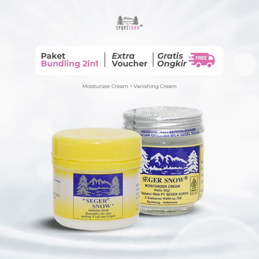 Jual Seger Snow Bundle 2in1 | Vanishing Cream 35gr & Moisturizer Cream ...