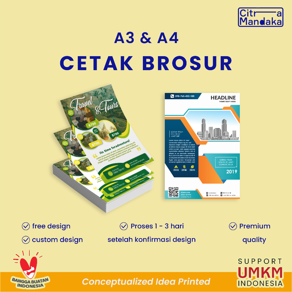 Jual Cetak Brosur Custom | Print Flyer Promosi A3 | A4 | Shopee Indonesia