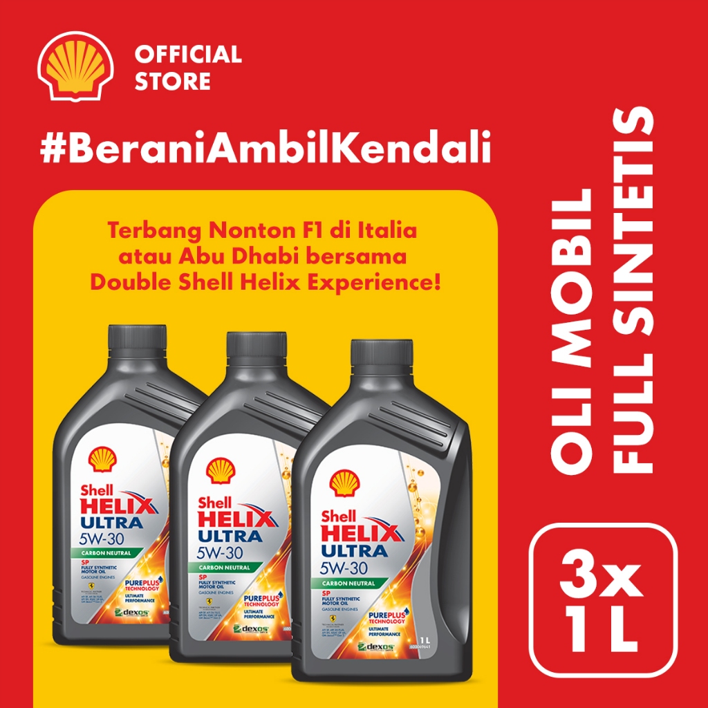 Jual Bundling 3x 1L - Oli Mesin Mobil Shell Helix Ultra 5W-30 SP (1L ...
